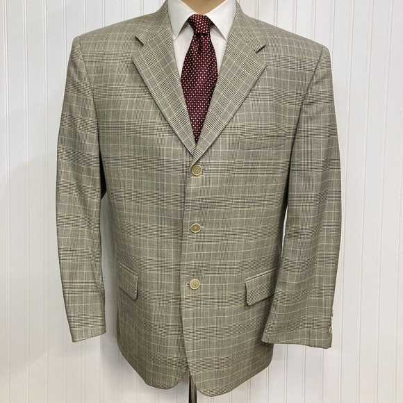Stanley Blacker | Suits & Blazers | Stanley Blacker Mens Gold Prince Of Wales Wool Sport Coat ...